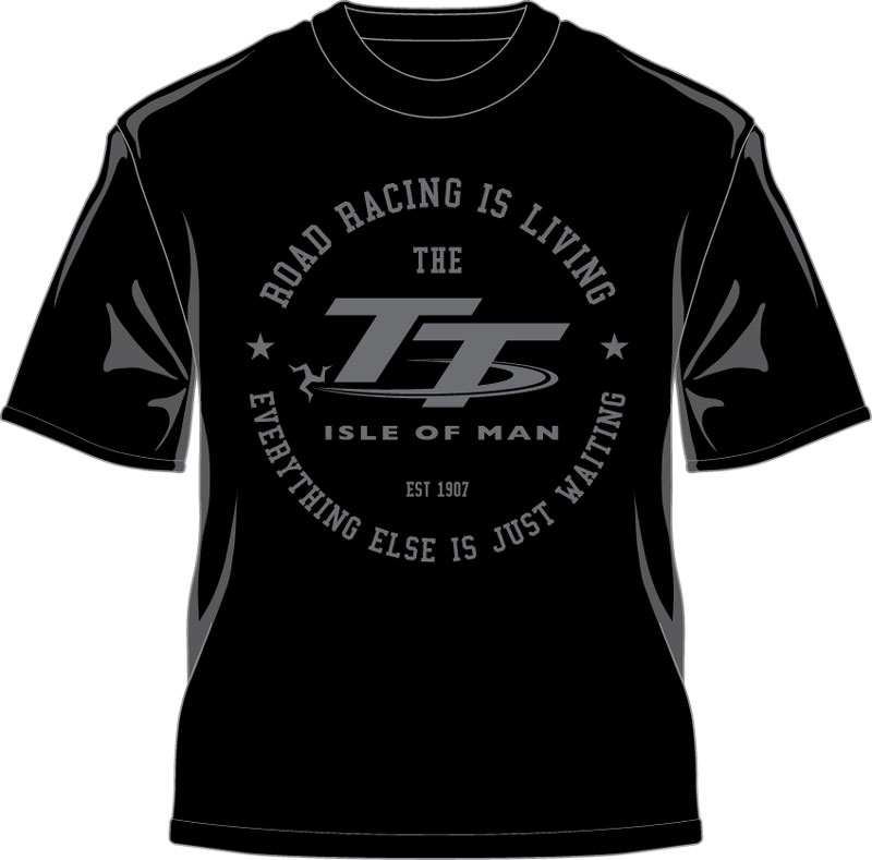 TT 2014 Retro T-Shirt Racing is Living Black : Duke Video