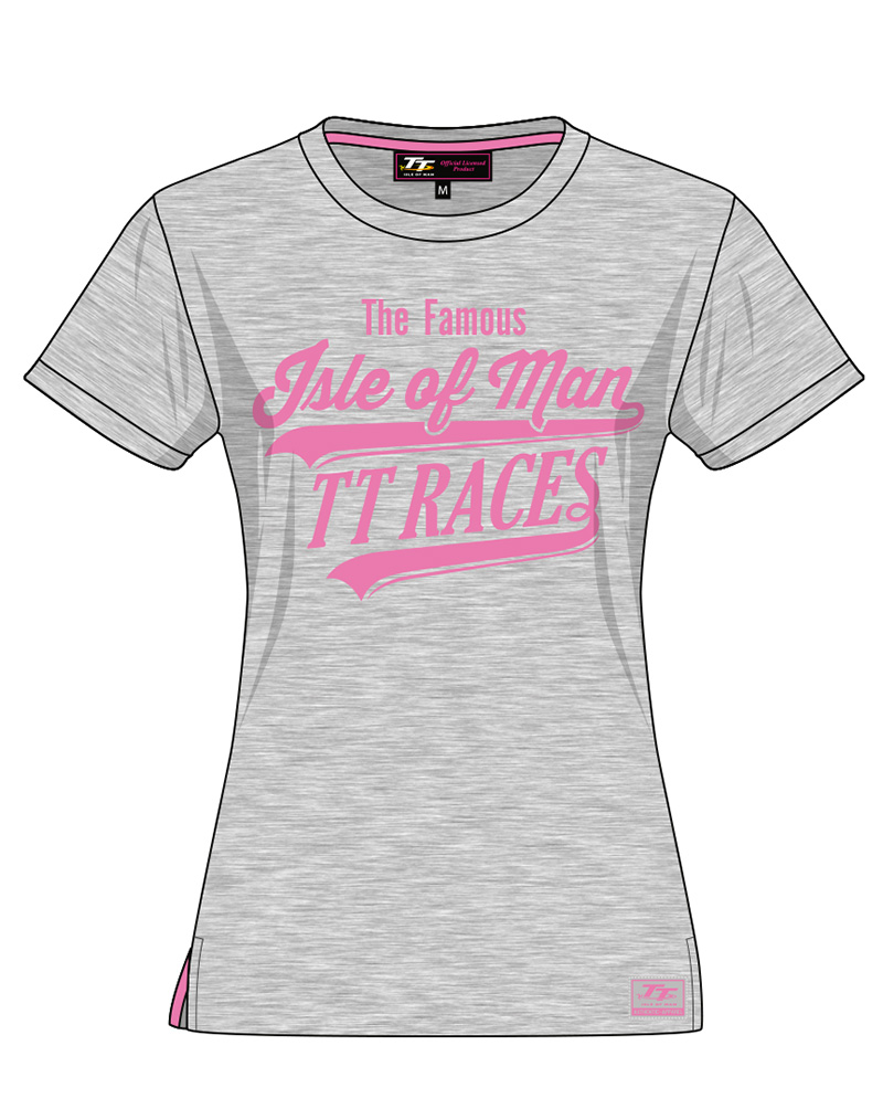 Ladies IOM TT Races T- Shirt Grey : Duke Video