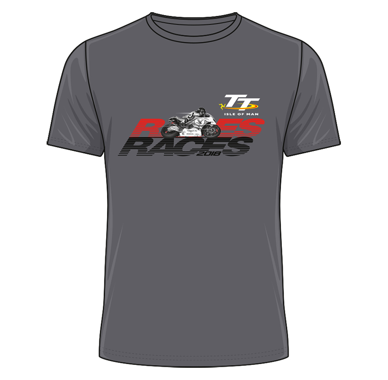 TT 2018 Races Side Bike T-Shirt Charcoal : Duke Video