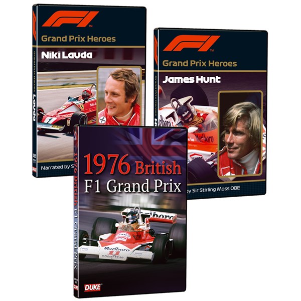 1976 British F1 Grand Prix DVD & Grand Prix Heroes James Hunt & Niki ...