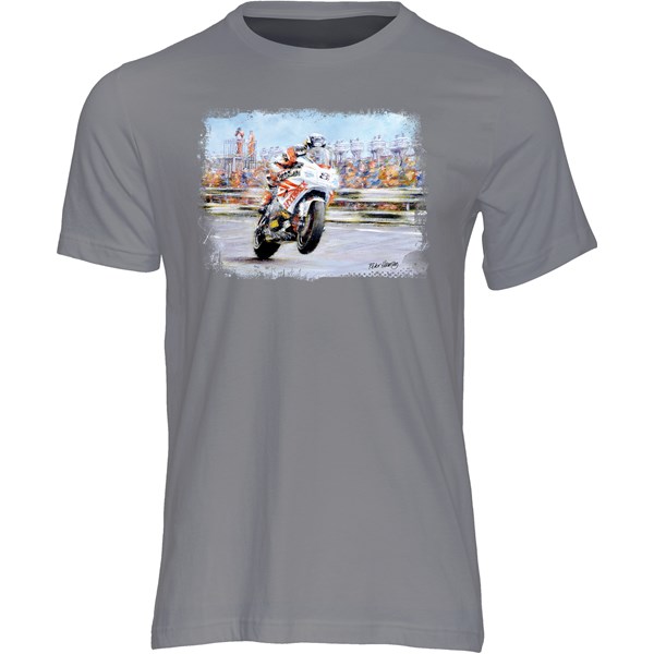 Guy Martin Art Print T-shirt Charcoal : Duke Video