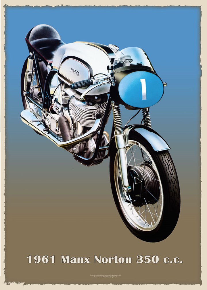 Manx Norton 1961 350cc Metal Sign : Duke Video