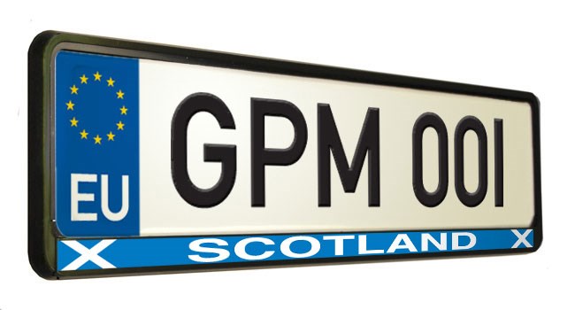 Scotland Flag Number Plate Surround : Duke Video