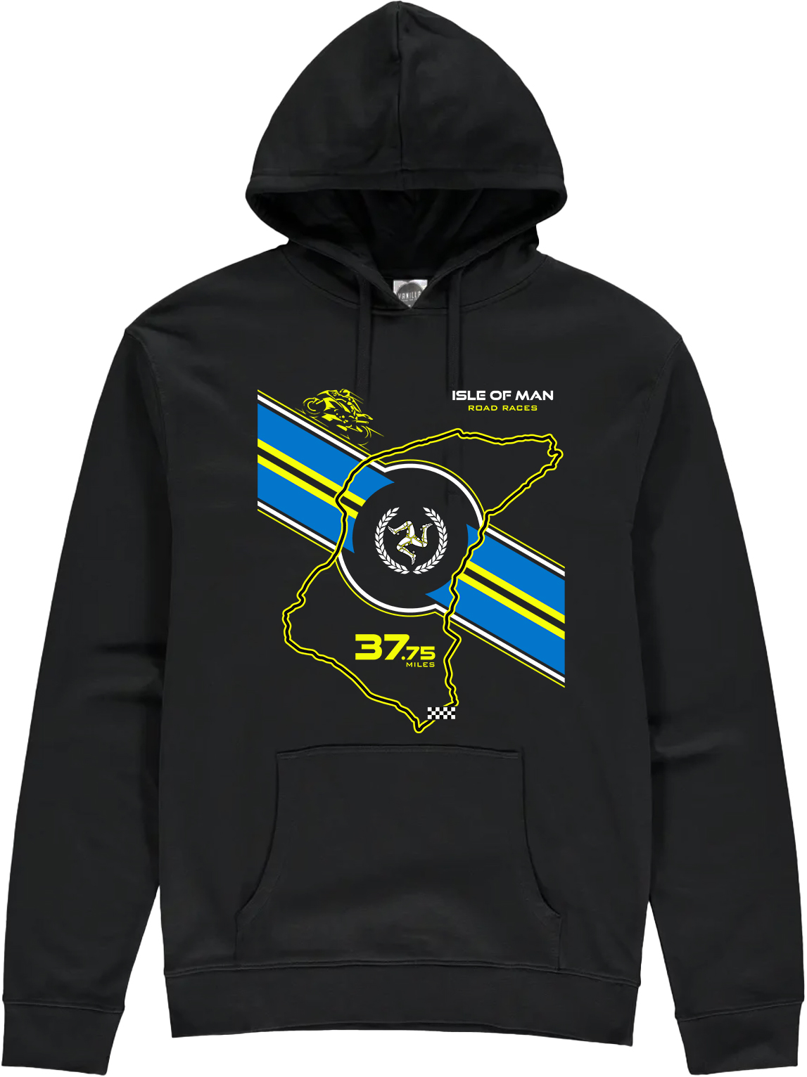 TT Course Map Stripe and Shadow Bike Hoodie : Duke Video