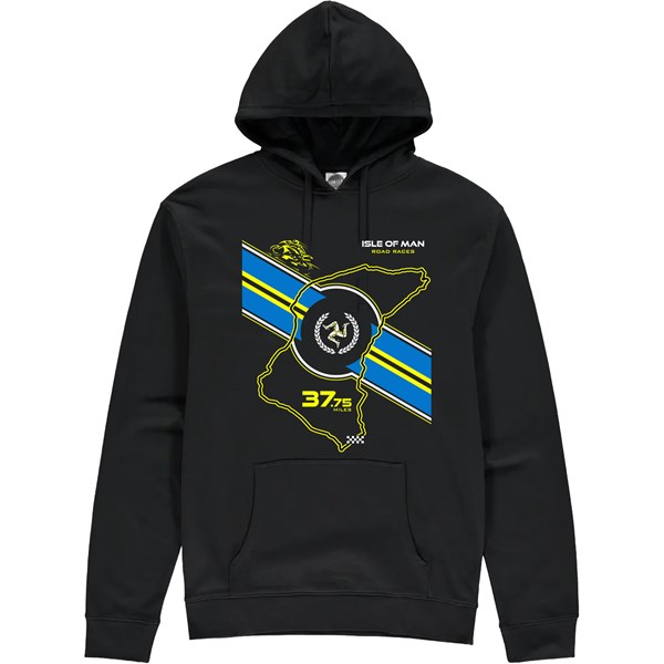 TT Course Map Stripe and Shadow Bike Hoodie : Duke Video