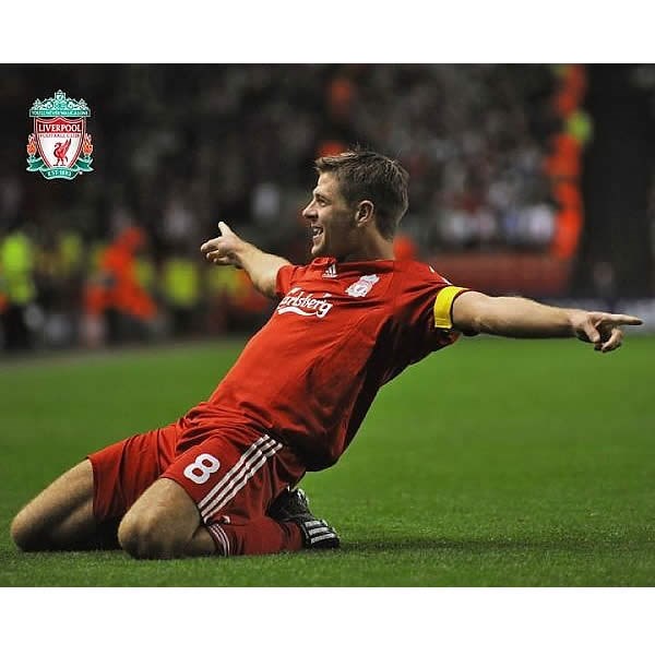 Steven Gerrard 100th Goal Celebration Unframed Photo : Duke Video