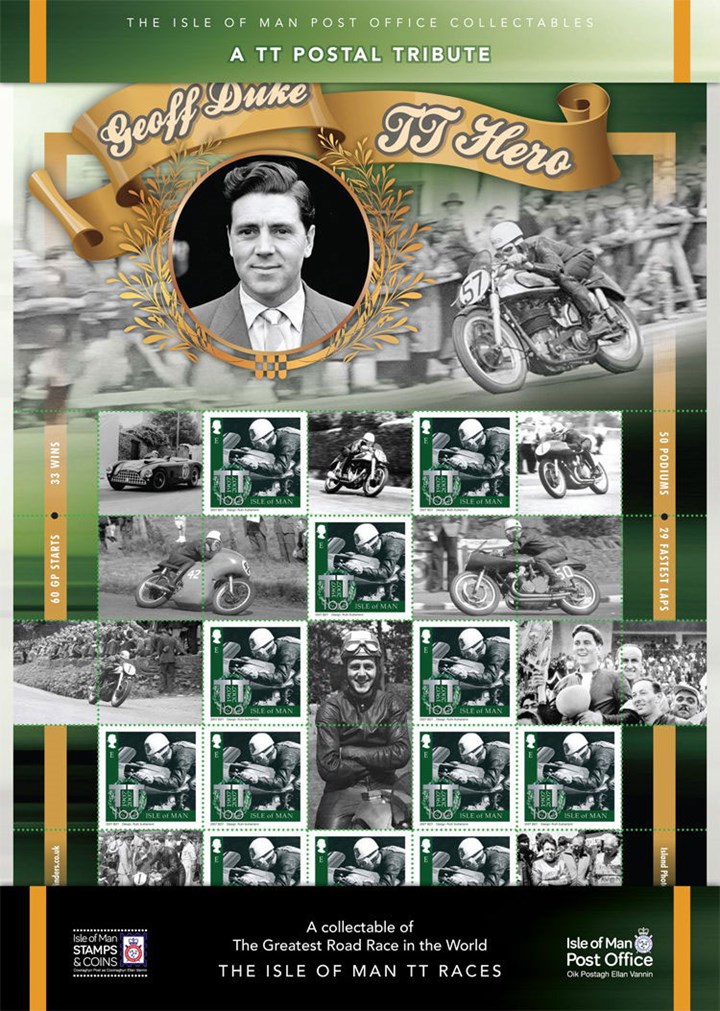 Geoff Duke Special Mint Label Sheets Stamps : Duke Video