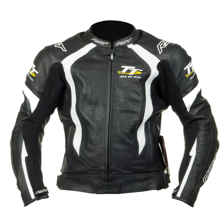 RST IOM TT R-14 1672 Leather Jacket White : Duke Video