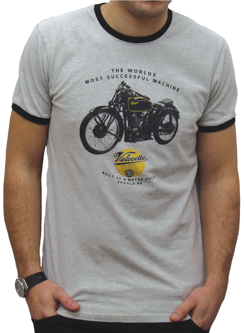 Primo Velocette Ktt T Shirt Grey Duke Video