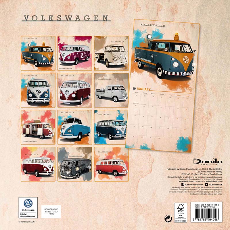 VW Campervan 2018 Calendar : Duke Video