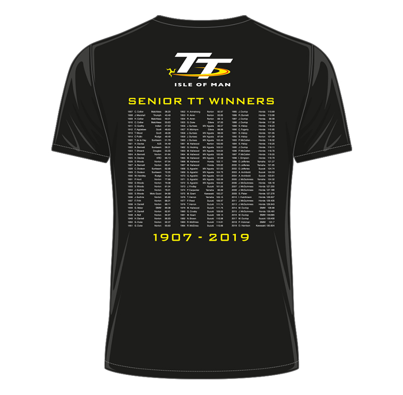 TT Races 20 Senior Winners T-Shirt Black : Duke Video